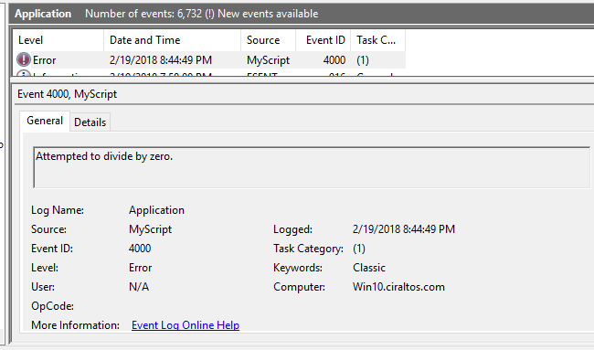 Writing to the Windows Event Log with PowerShell - ciraltos